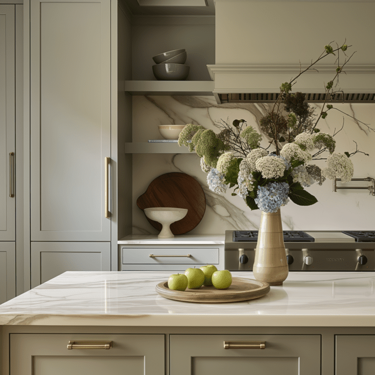 13 Cabinet Color Ideas To Pair With Taj Mahal Quartzite Countertops ...