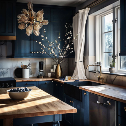 Best Cabinet colors with butcher block countertops - Posh|Chic|Cool