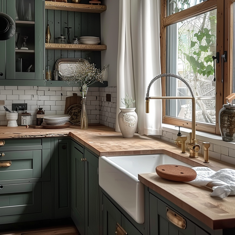 Best Cabinet colors with butcher block countertops - Posh|Chic|Cool