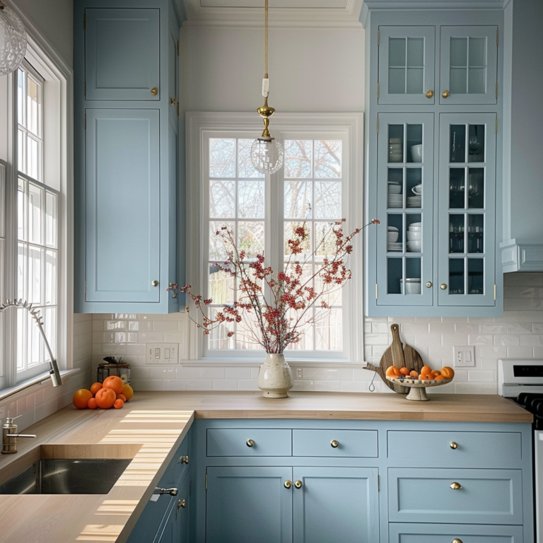 Butcher Block Countertops With Different Cabinet Colors - Posh|Chic|Cool