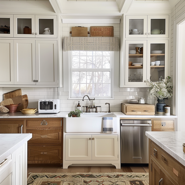 how to decorate space between cabinets and ceiling,