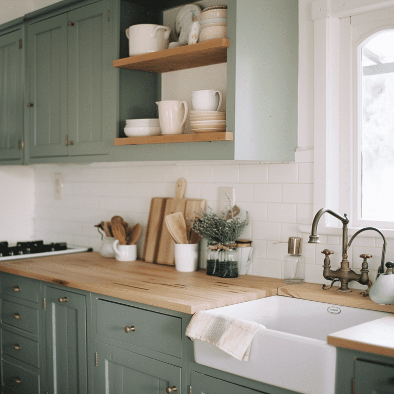 Best Cabinet colors with butcher block countertops - Posh|Chic|Cool