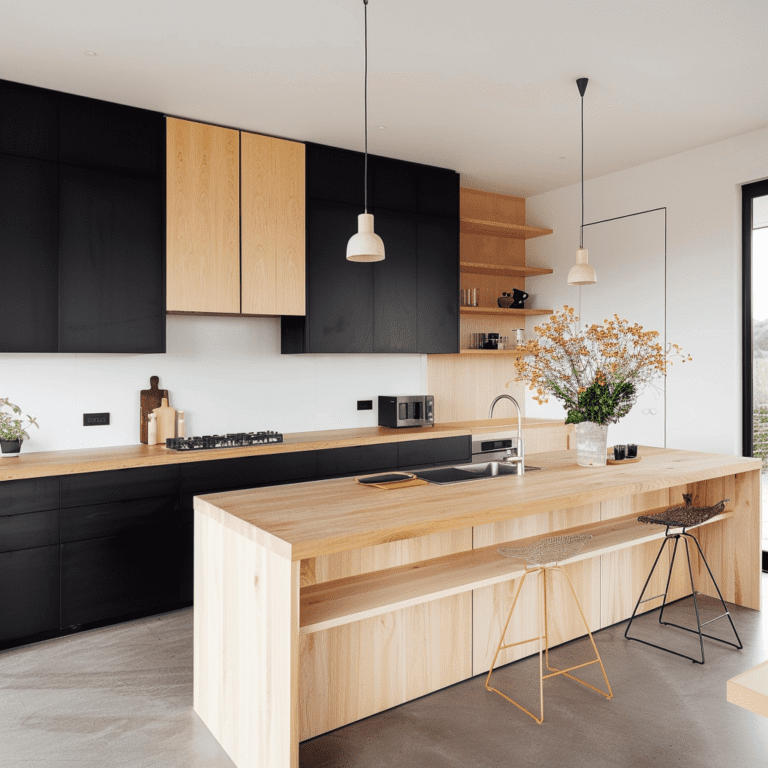 Black Kitchen Cabinets With Butcher Block Countertops - Posh|Chic|Cool