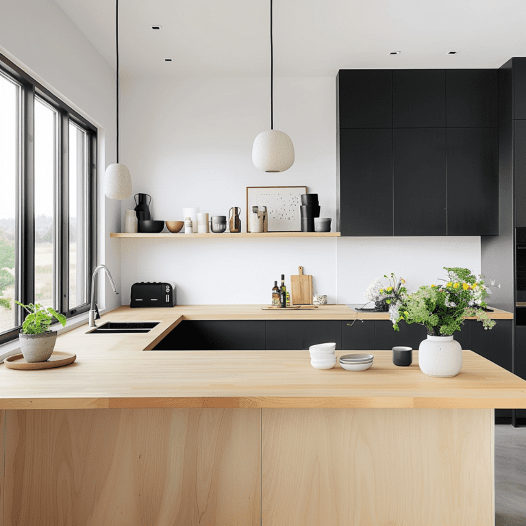 Black Kitchen Cabinets With Butcher Block Countertops - Posh|Chic|Cool