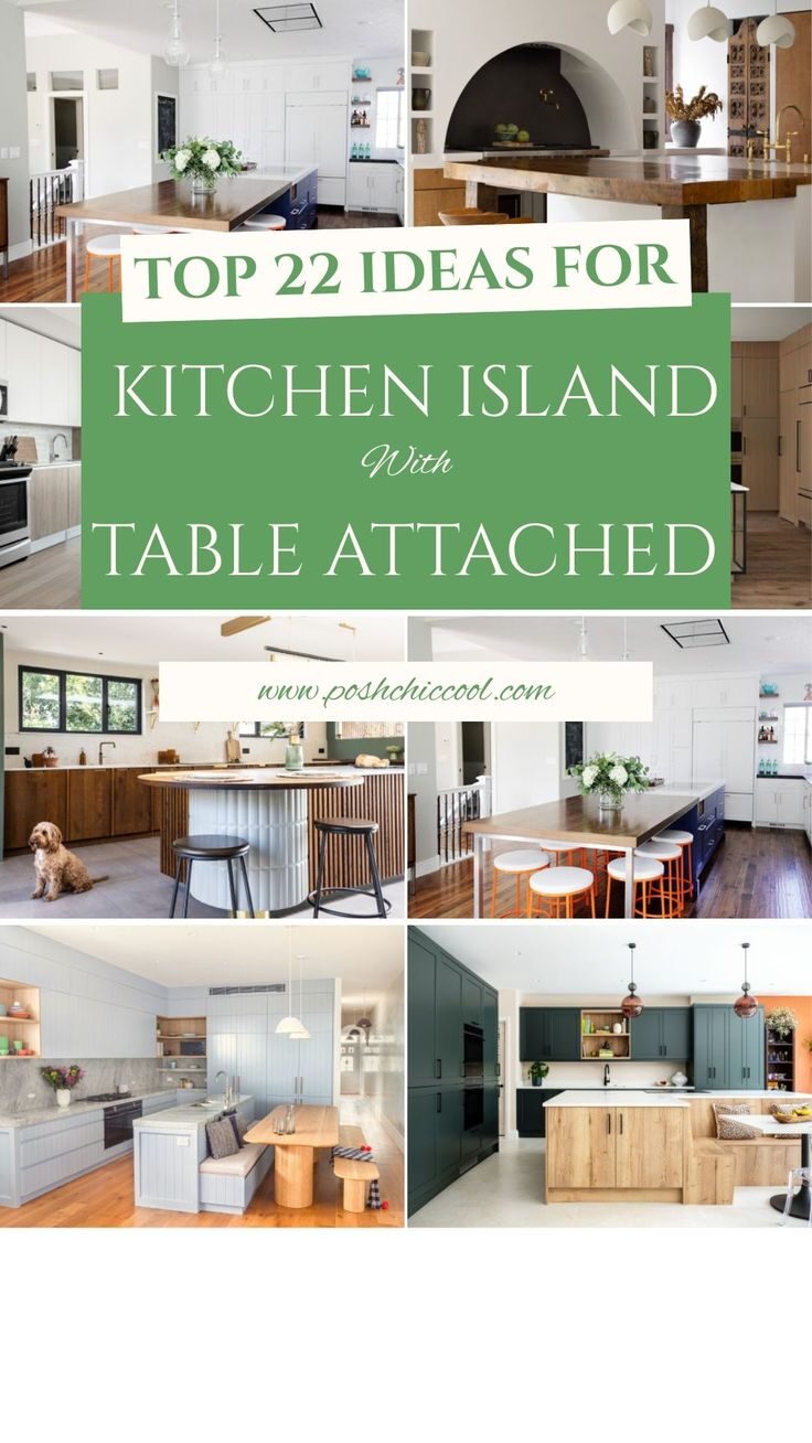 22 Best Ways To Pull A Kitchen Island And Table Combo - Posh|Chic|Cool